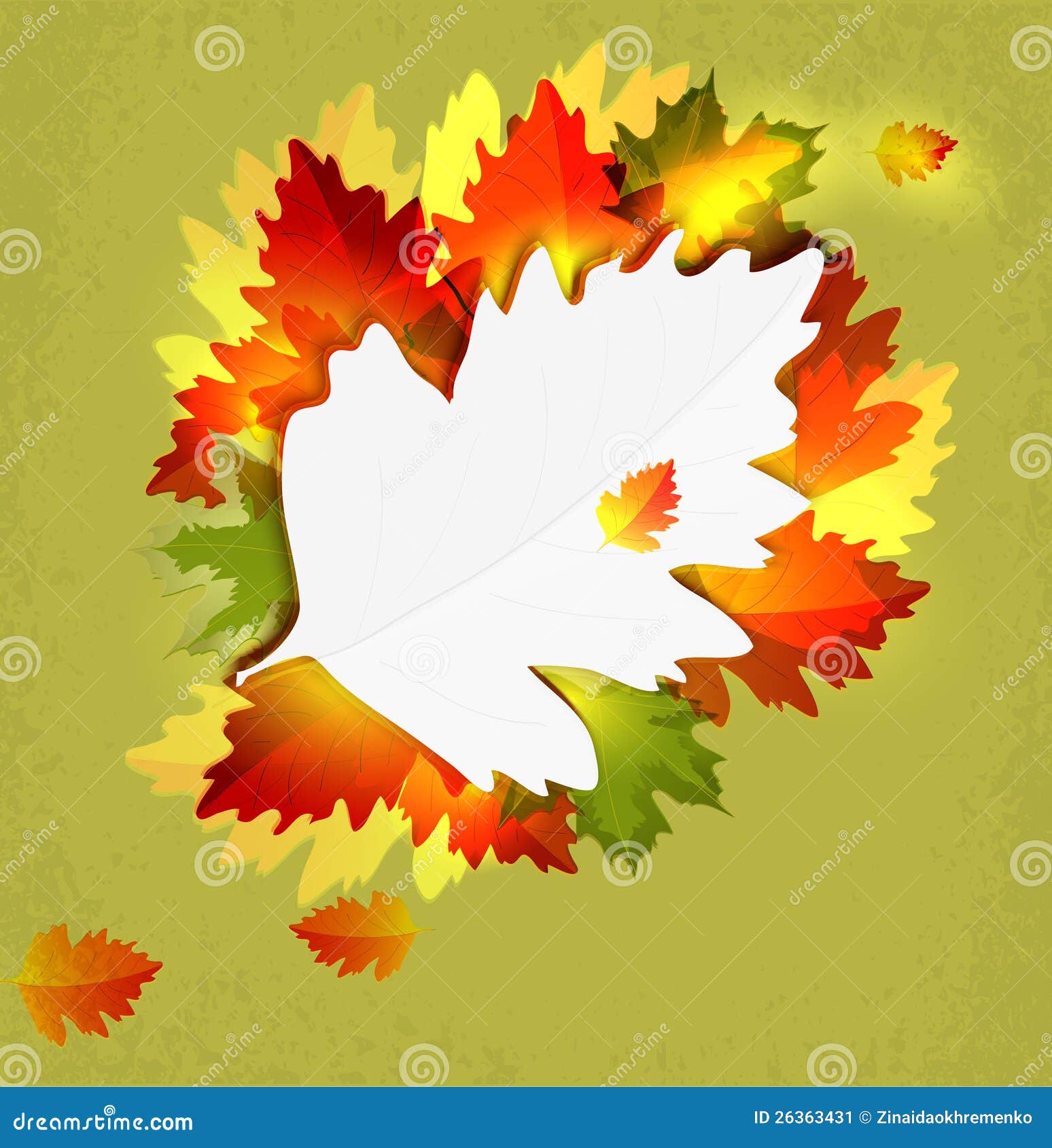 Abstract Background with Autumn Leaves Stock Illustration ...