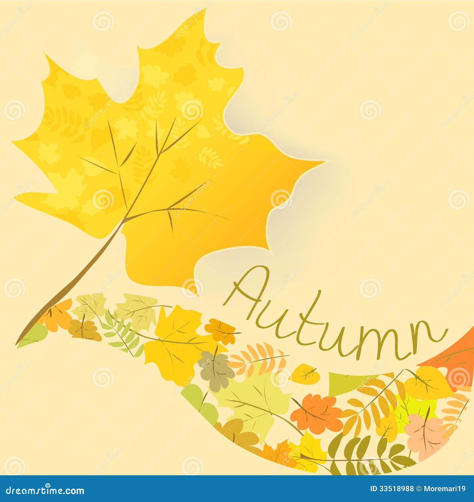 Abstract Background with Autumn Maple Leaf Stock Illustration ...