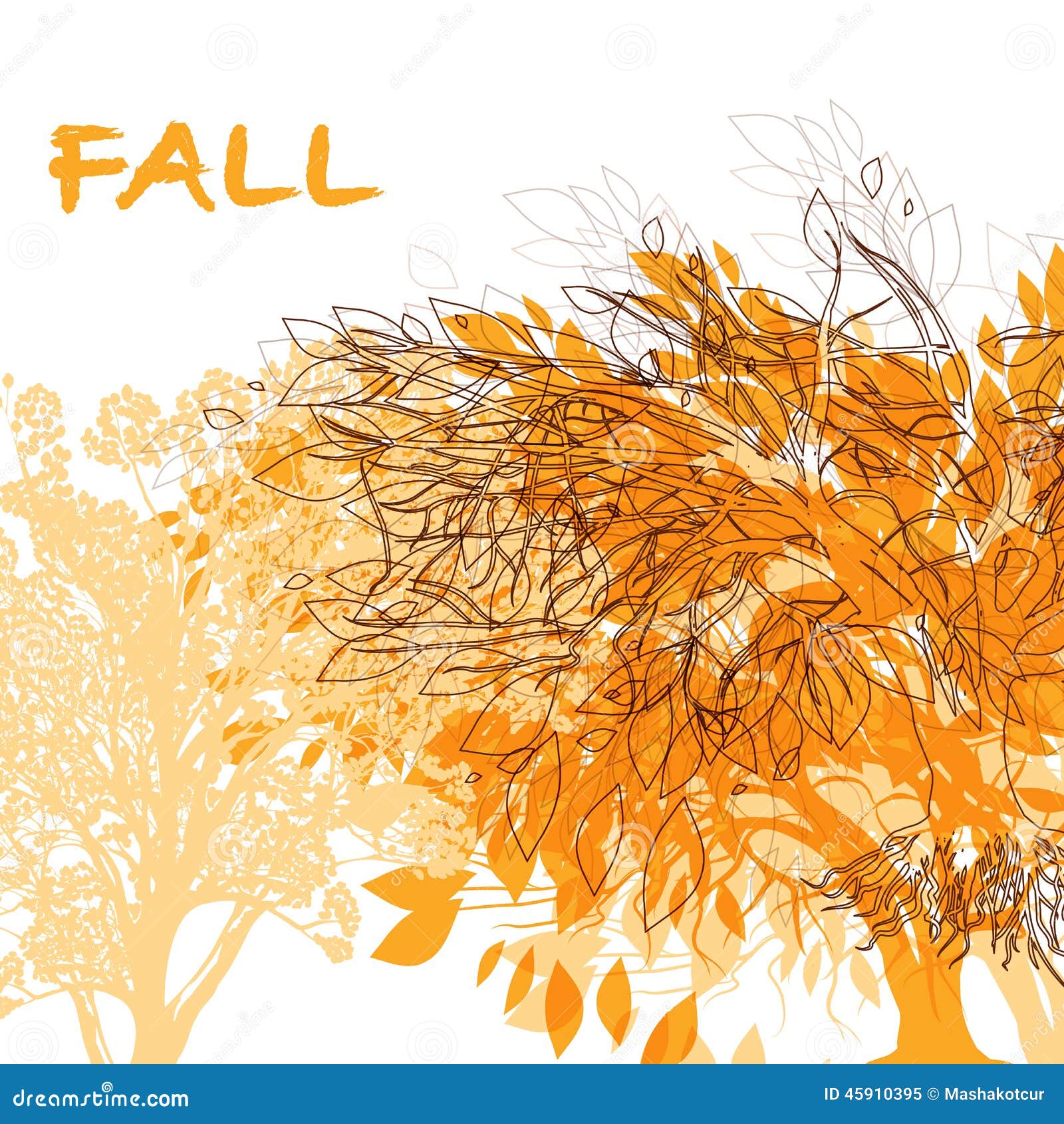 Abstract Background with Autumn Trees Stock Vector - Illustration of ...