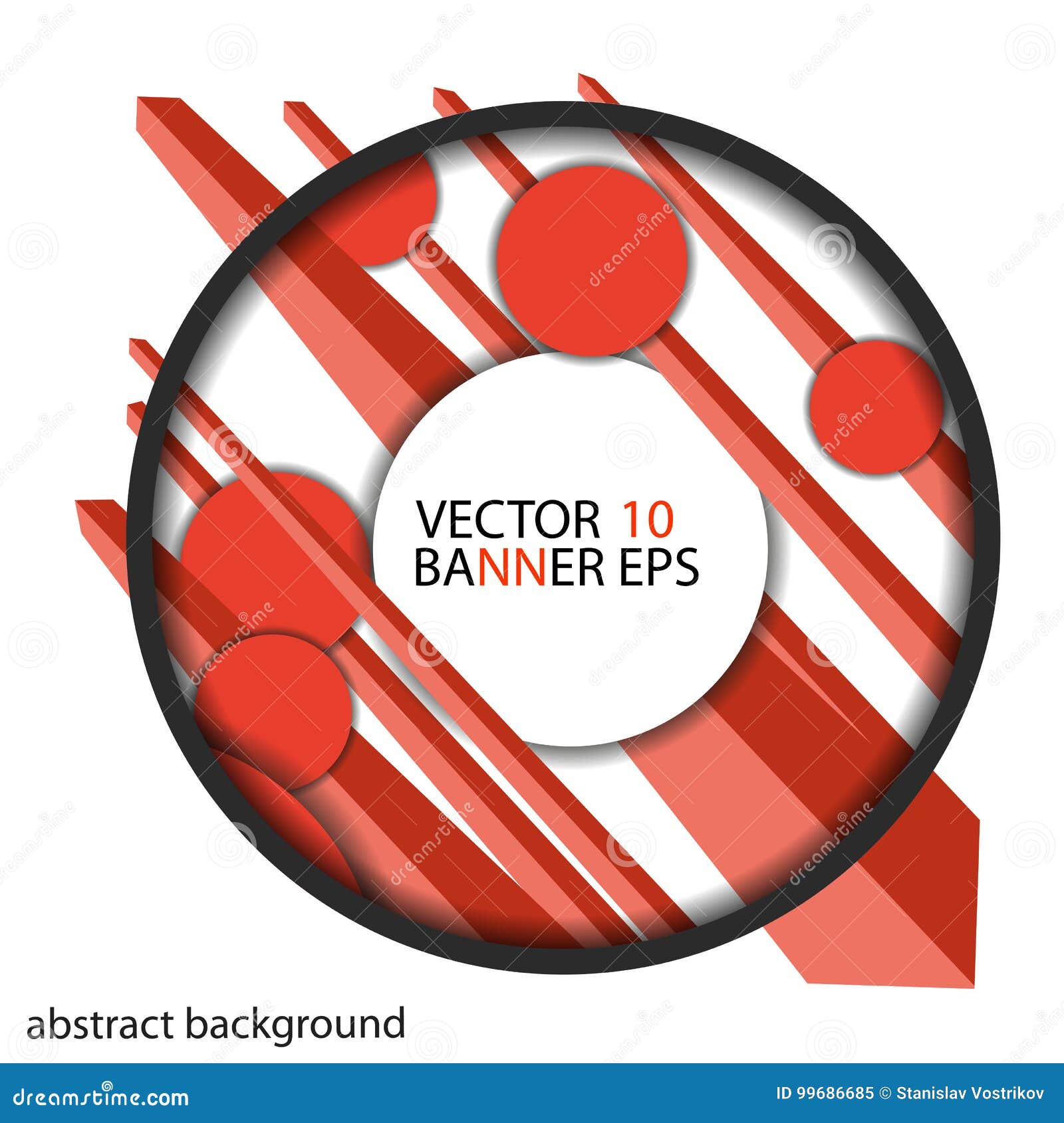 Abstract Background Banner with Circles and Red Lines Stock Vector ...