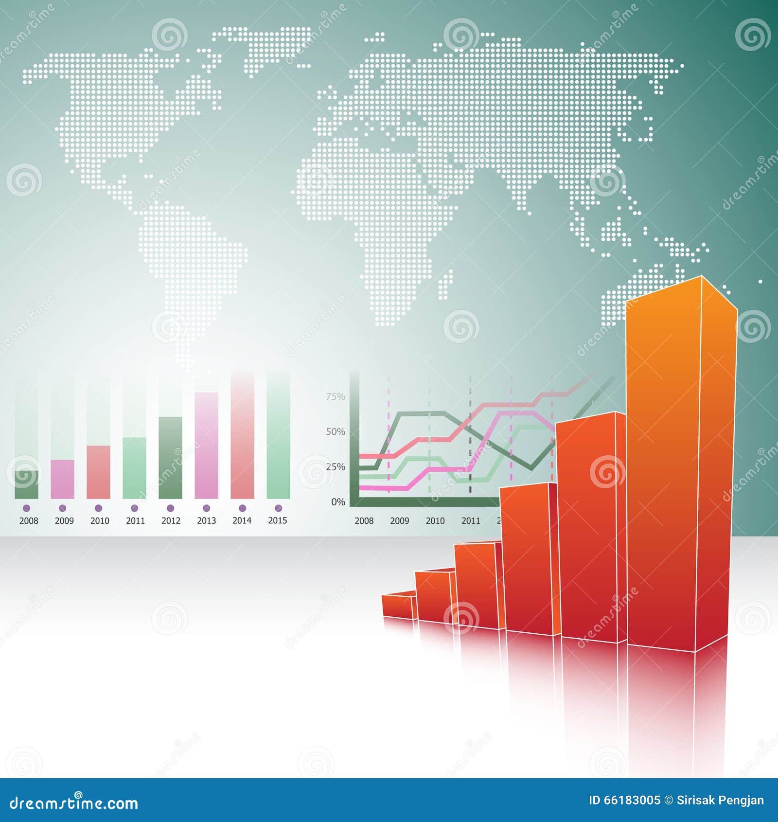 Abstract Background with Bar Graphs Stock Illustration - Illustration ...