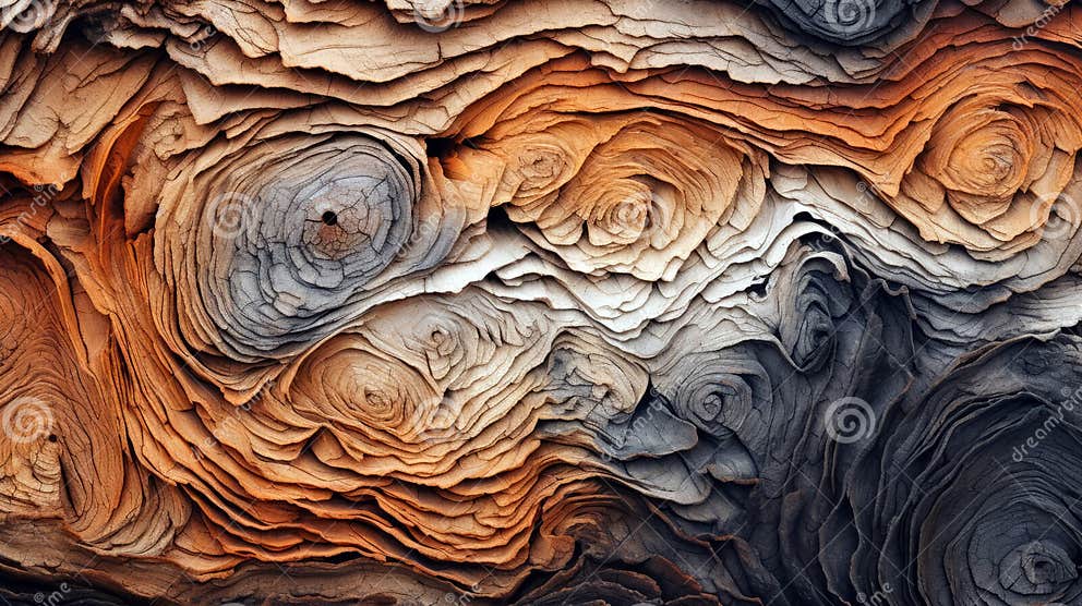 Abstract Background of the Bark of a Tree in the Form of a Wave. Stock ...