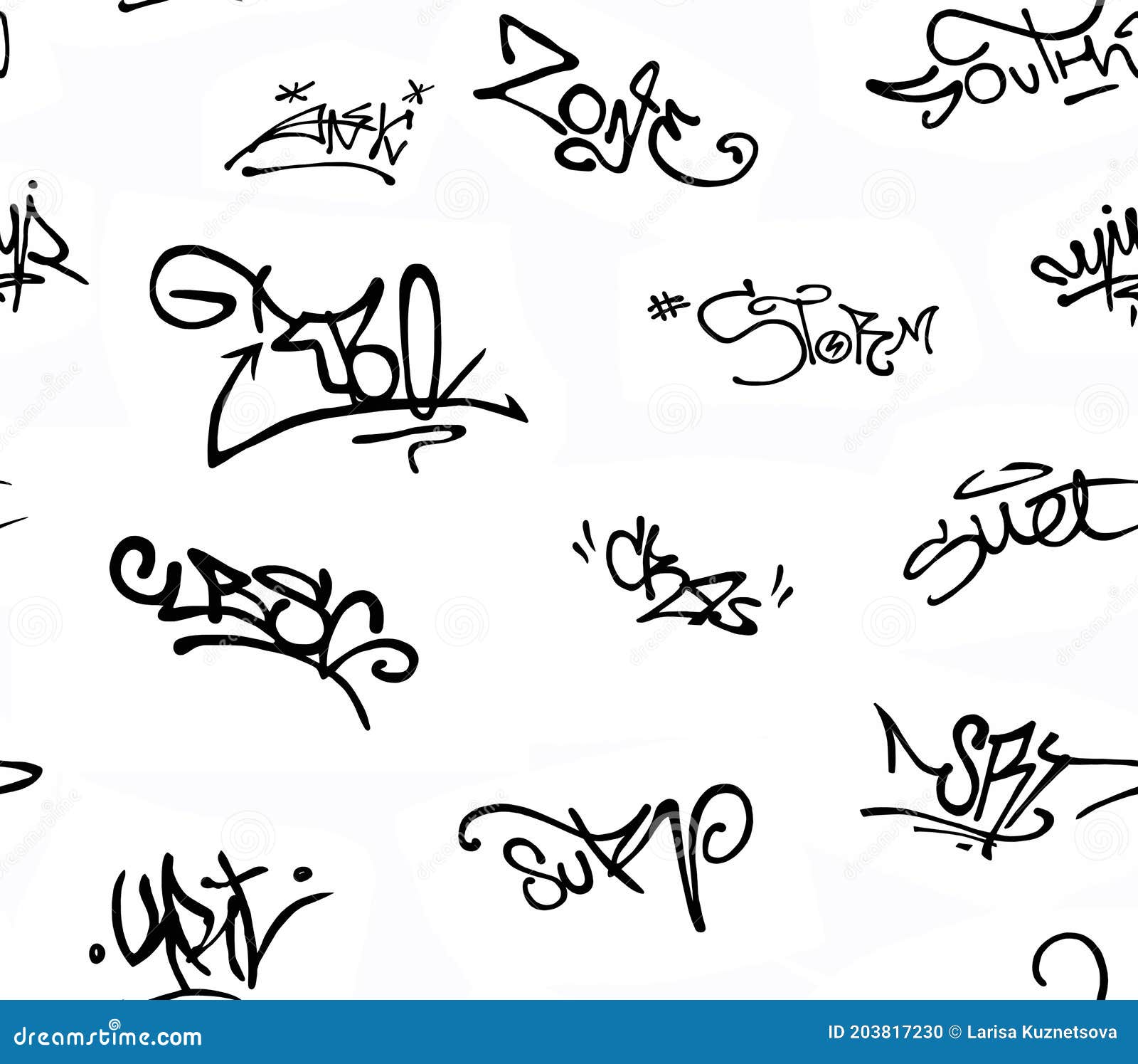 Abstract Background of Beautiful Calligraphy Signatures on a White ...