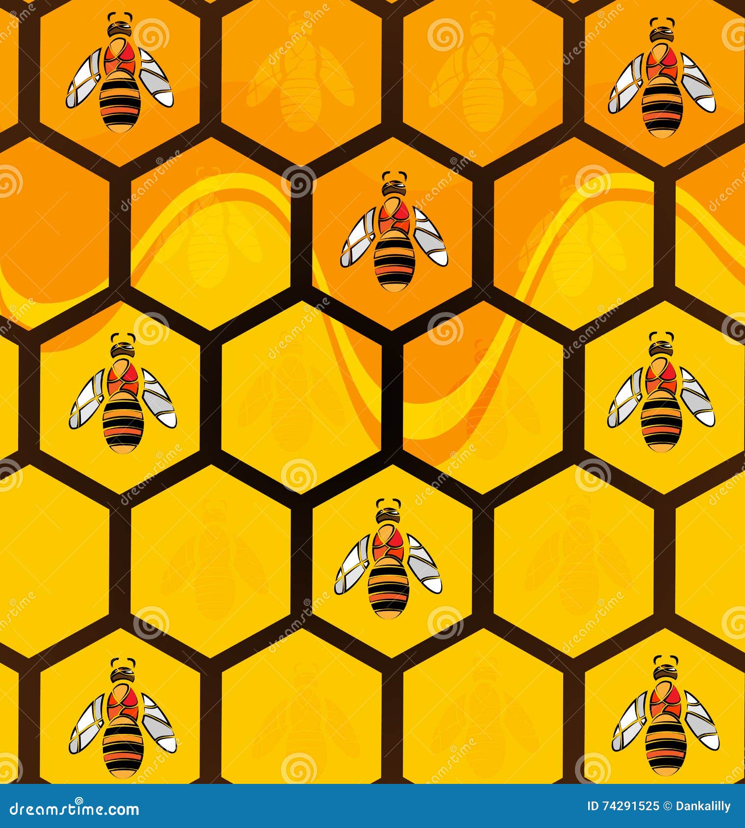 Abstract background bees stock vector. Illustration of drawing - 74291525