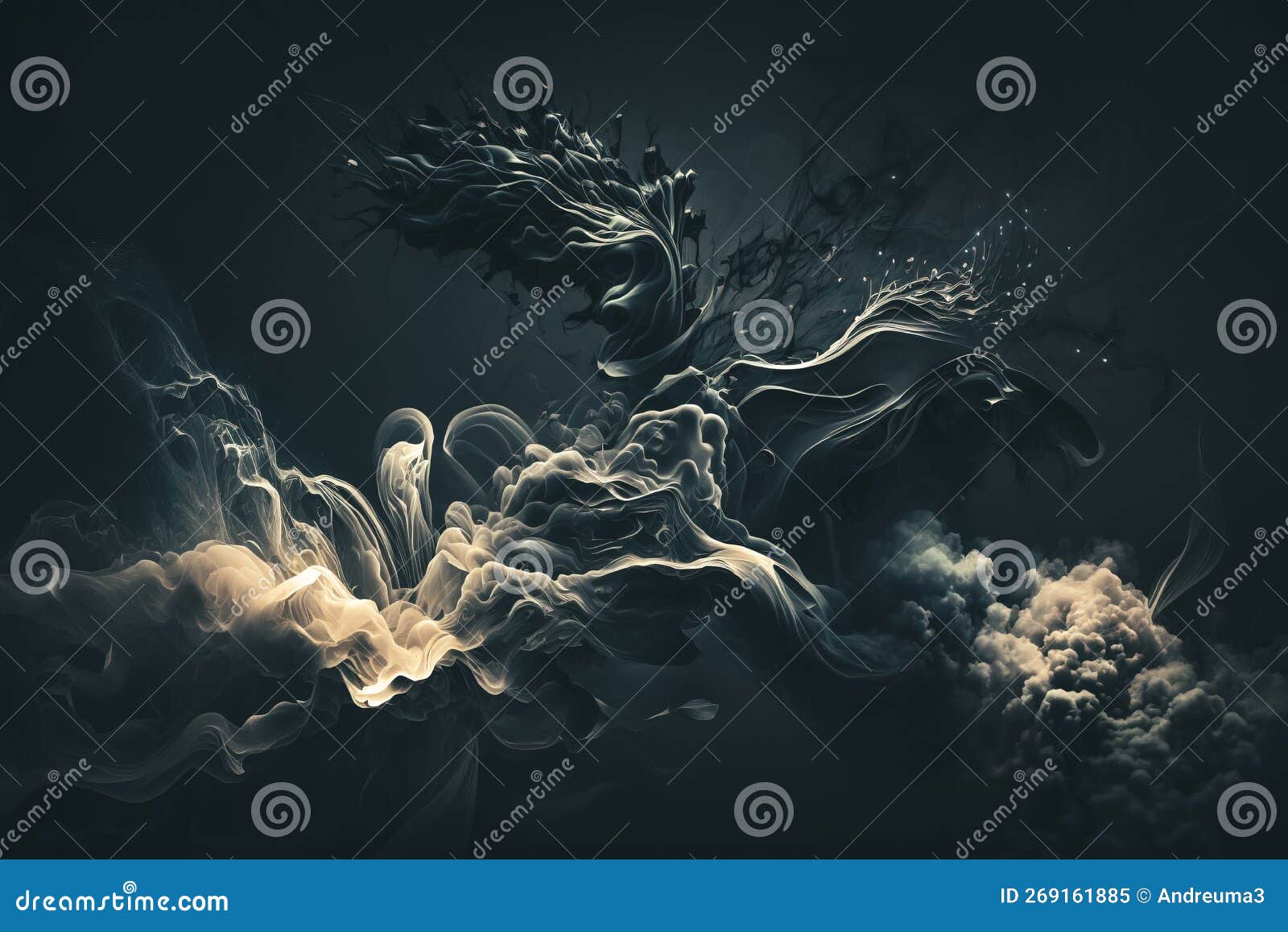 Abstract Background with Billows of Smoke Stock Illustration ...