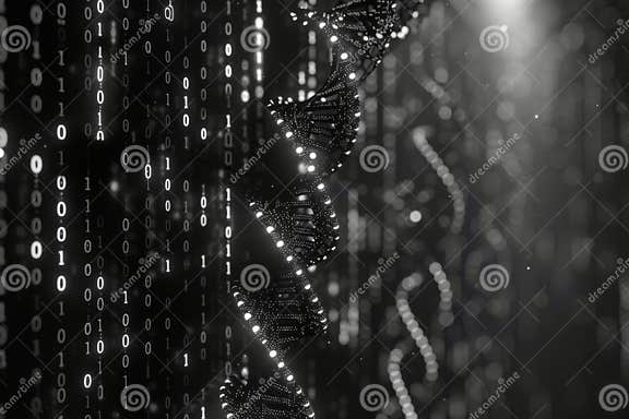 Abstract Background Binary Code of DNA Shape. Stock Image - Image of ...
