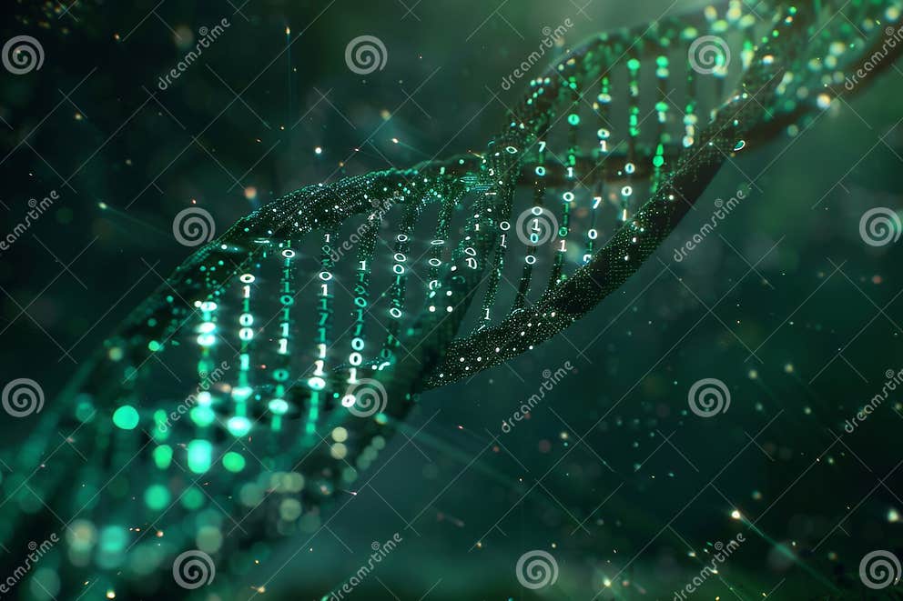 Abstract Background Binary Code of DNA Shape. Stock Photo - Image of code, technology: 312957644