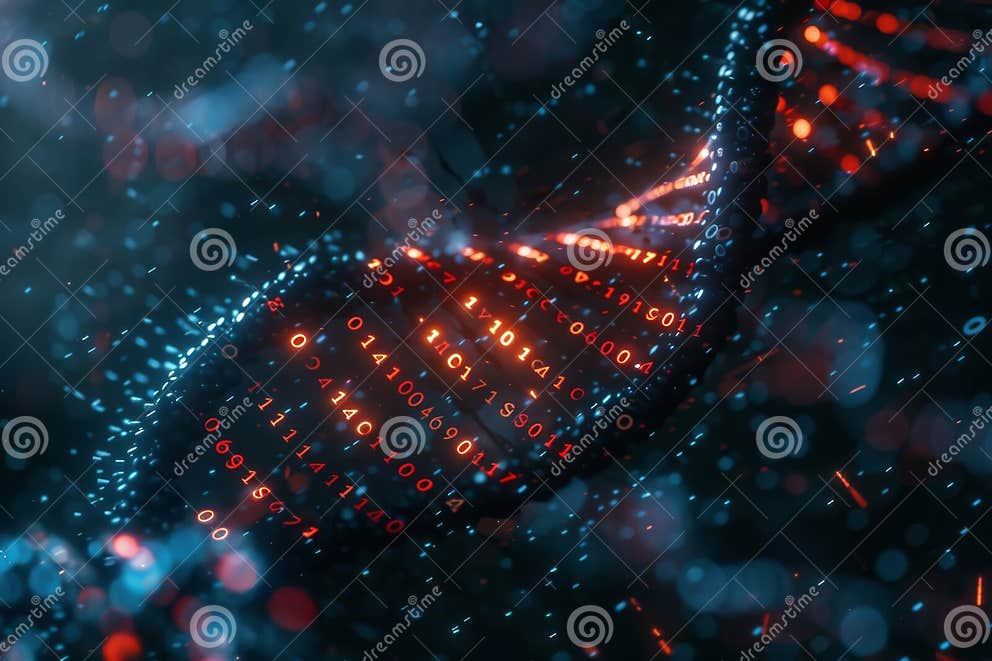 Abstract Background Binary Code of DNA Shape. Stock Image - Image of ...