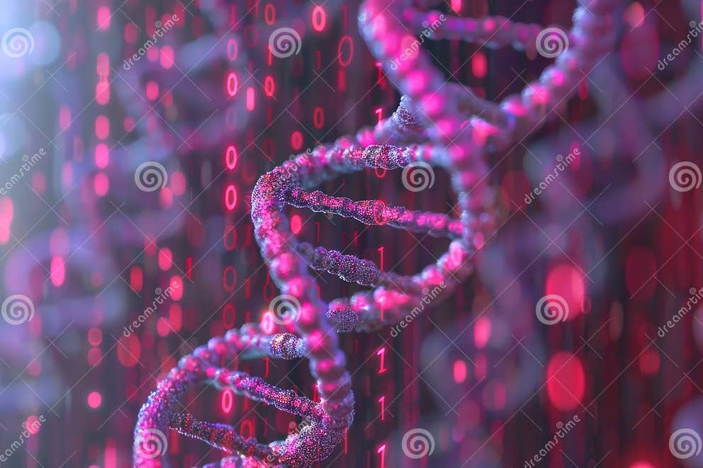 Abstract Background Binary Code of DNA Shape. Stock Image - Image of concept, computer: 312957699