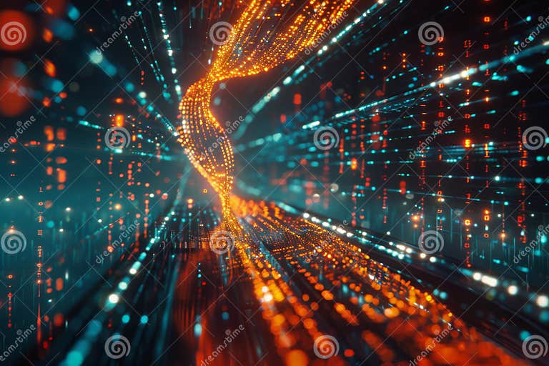 Abstract Background Binary Code of DNA Shape. Stock Photo - Image of visualization, futuristic ...