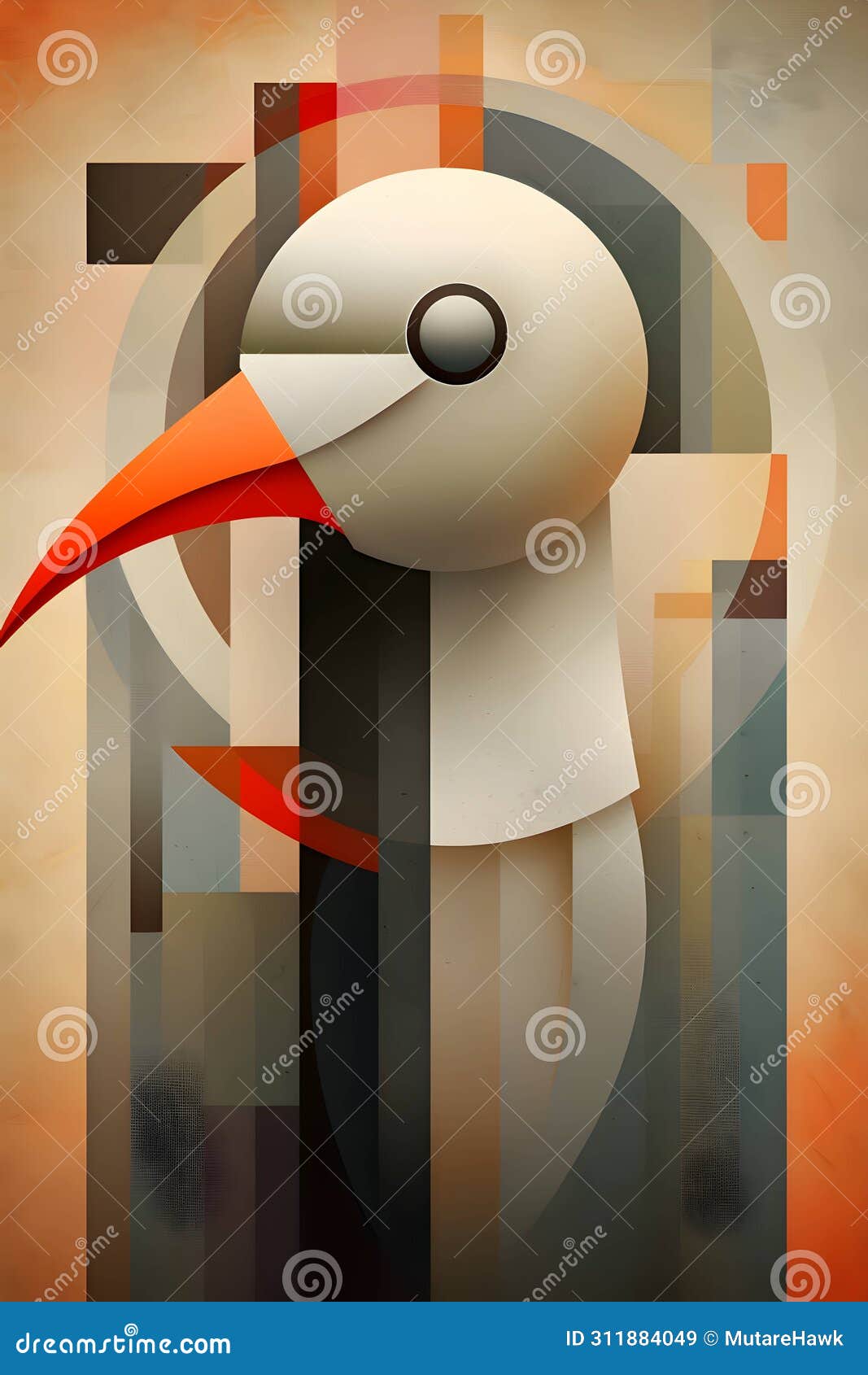 Abstract Background with a Bird in the Form of a Geometric Figure Stock ...