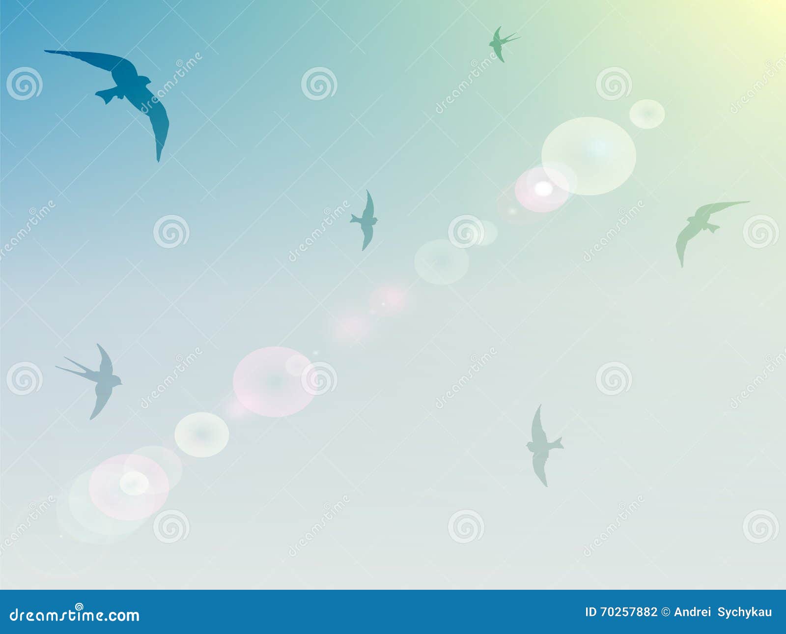Abstract Background with Birds in the Sky. Stock Vector - Illustration ...