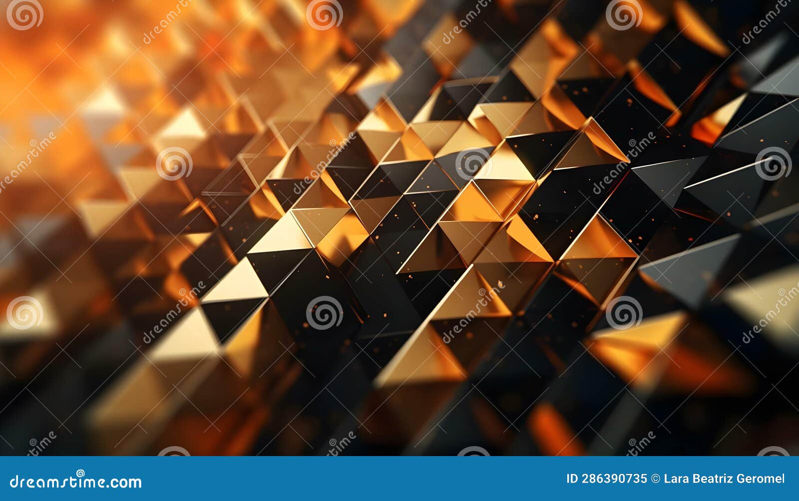 Abstract Background Black and Gold Pyramids Stock Illustration ...
