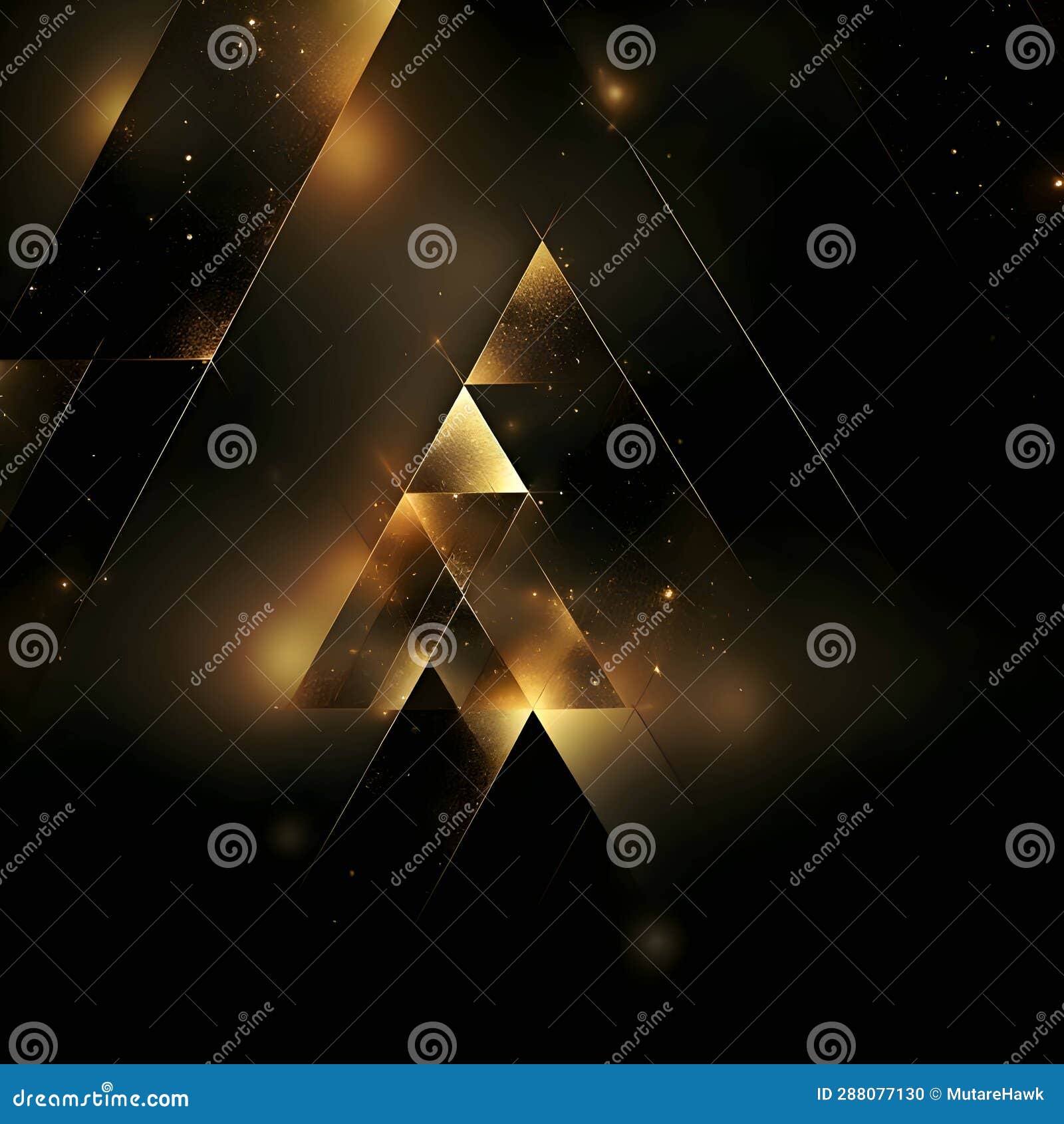 Abstract Background with Black and Gold Triangles Stock Illustration ...