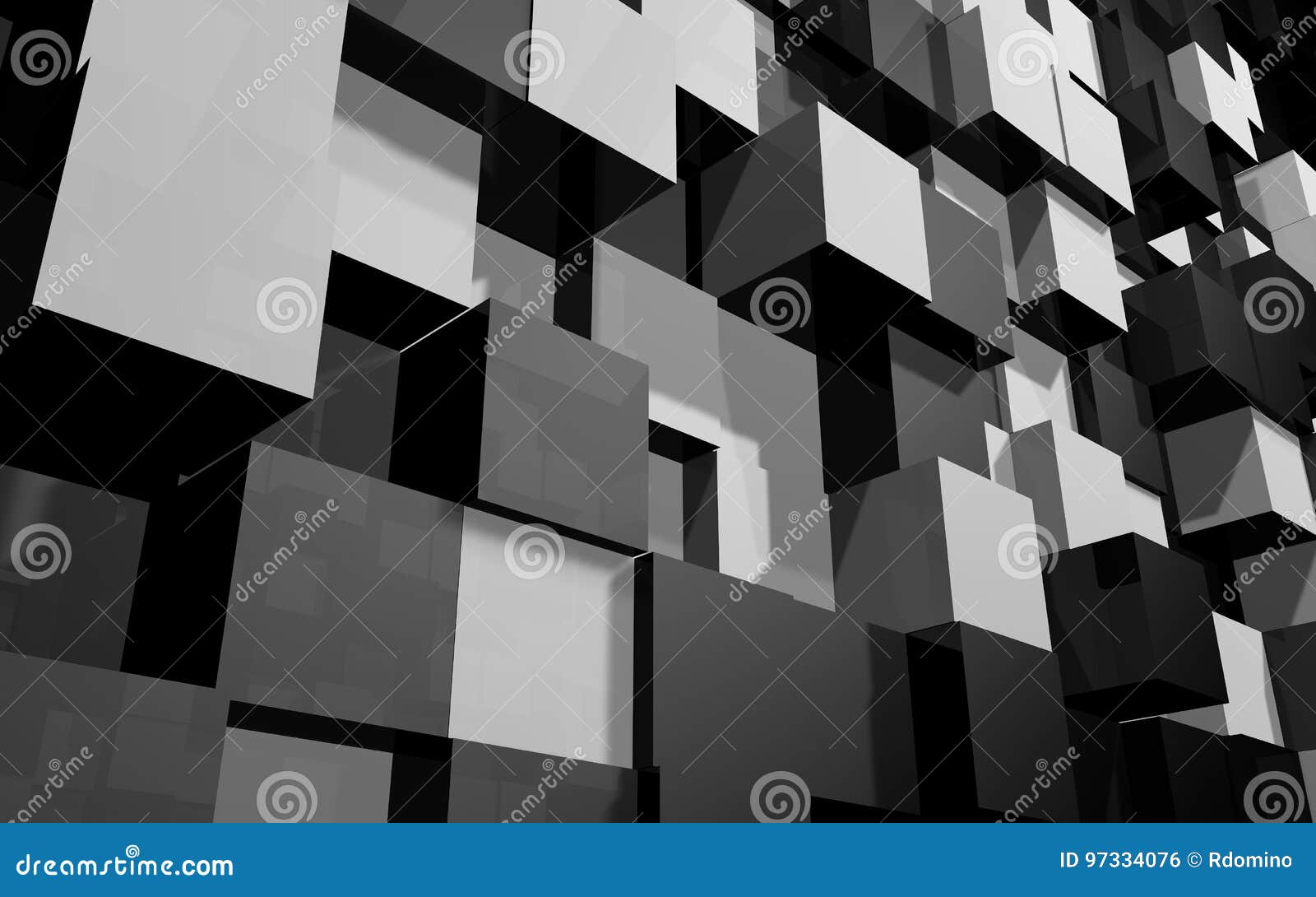 Abstract Background of Black and Grey Cubes Wall at Angle Stock ...