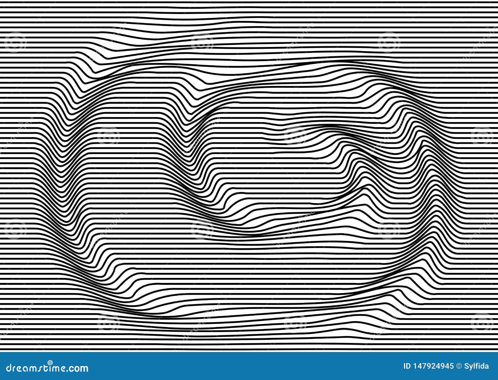 Abstract Background with Black Parallel Horizontal Lines, Optical Swirl ...