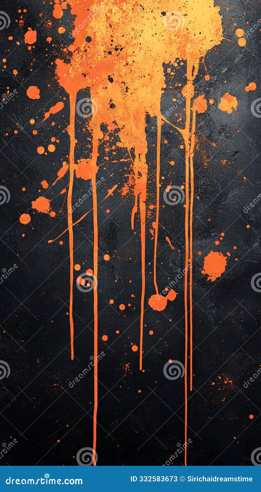 Abstract Black Pattern with Orange Paint Splatter Stock Illustration ...