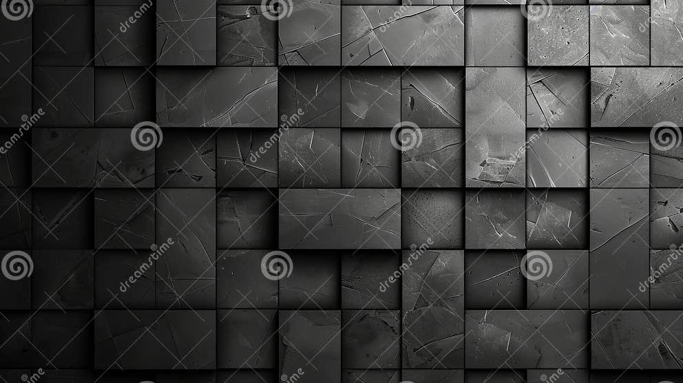 Abstract Background of Black Square Blocks, Creating a Textured and ...