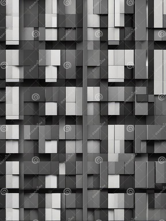 Abstract Background of Black and White Cubes Stock Illustration ...