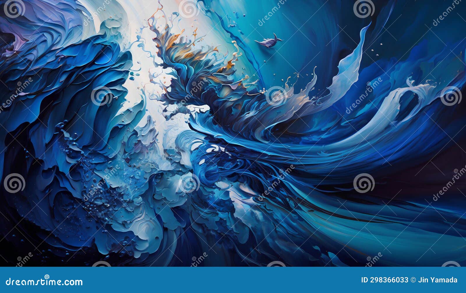 Abstract Background of Blue and Black Paint Splashes and Swirls Stock ...