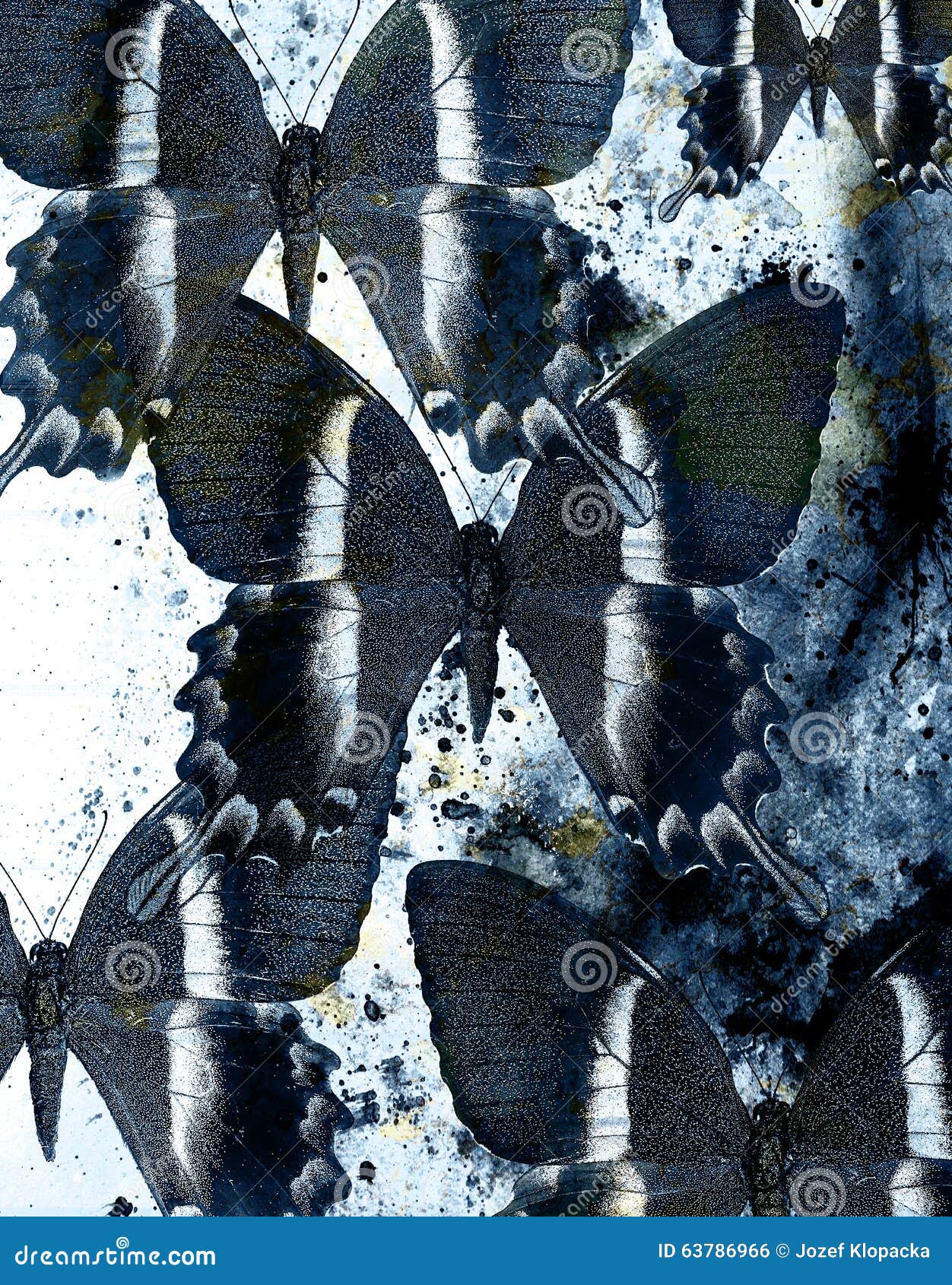 Abstract Background with Blue Butterfly Collage. Stock Illustration ...