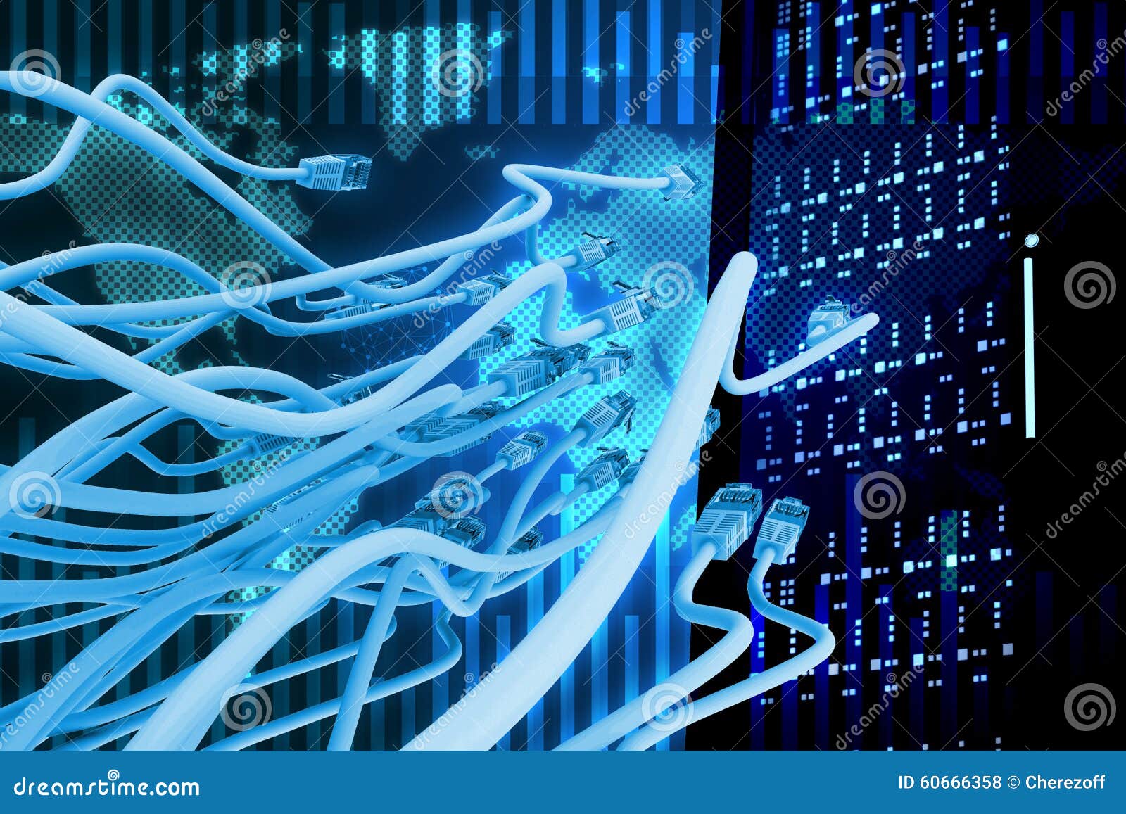 Abstract Background with Blue Cables Stock Photo - Image of background ...