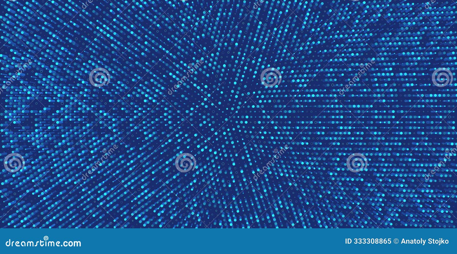 Abstract Background with Blue Circles and Dots Pixels. Dotted Mosaic ...