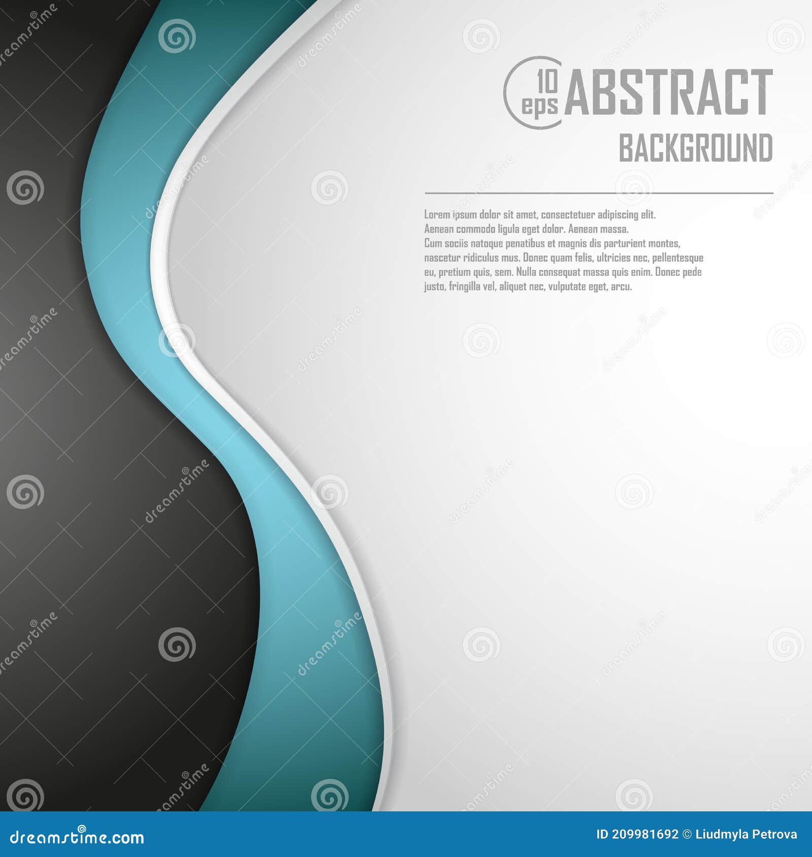 Abstract Background in Blue Color. Blue Curve Vector Background with ...