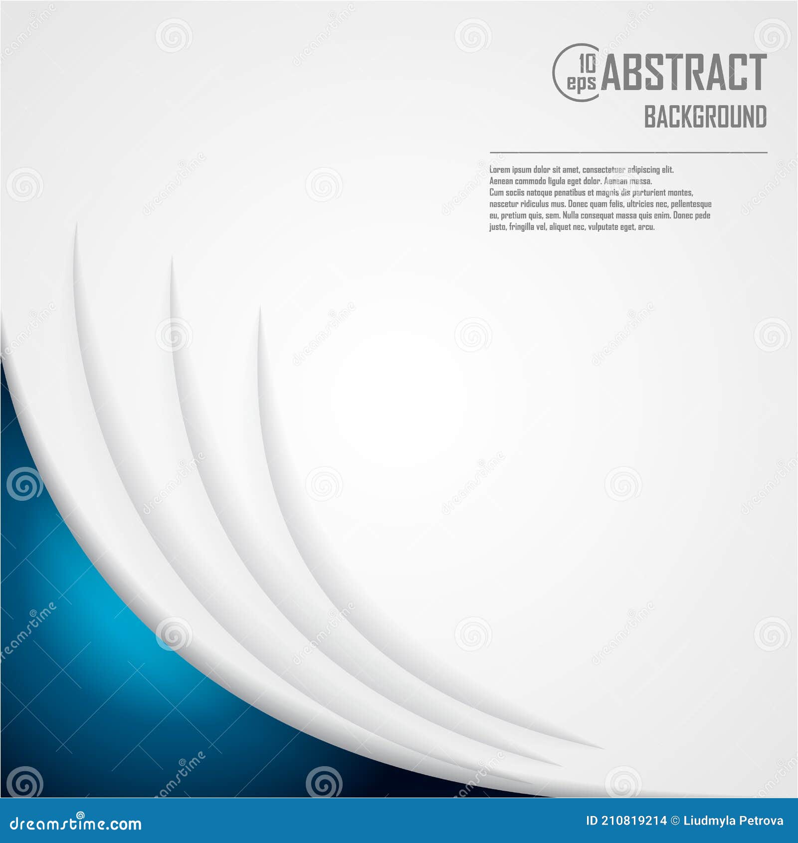 Abstract Background in Blue Color. Blue Curve Vector Background with ...