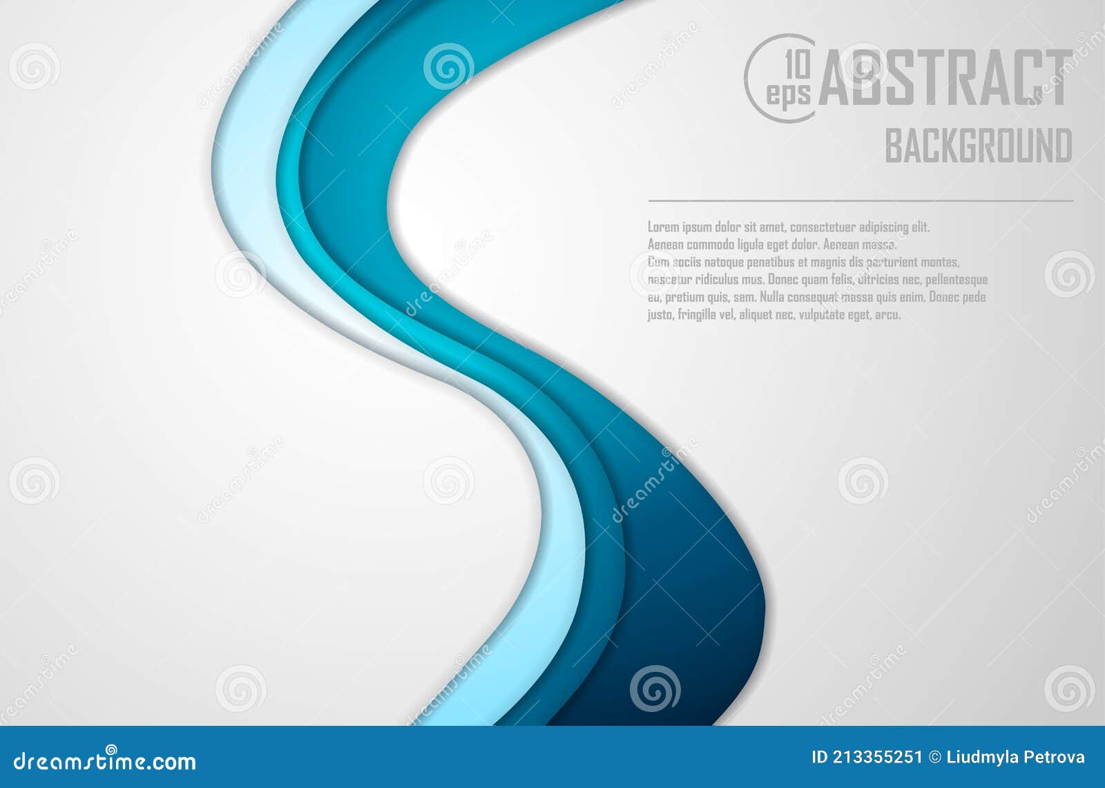 Abstract Background in Blue Color. Blue Curve Vector Background with ...