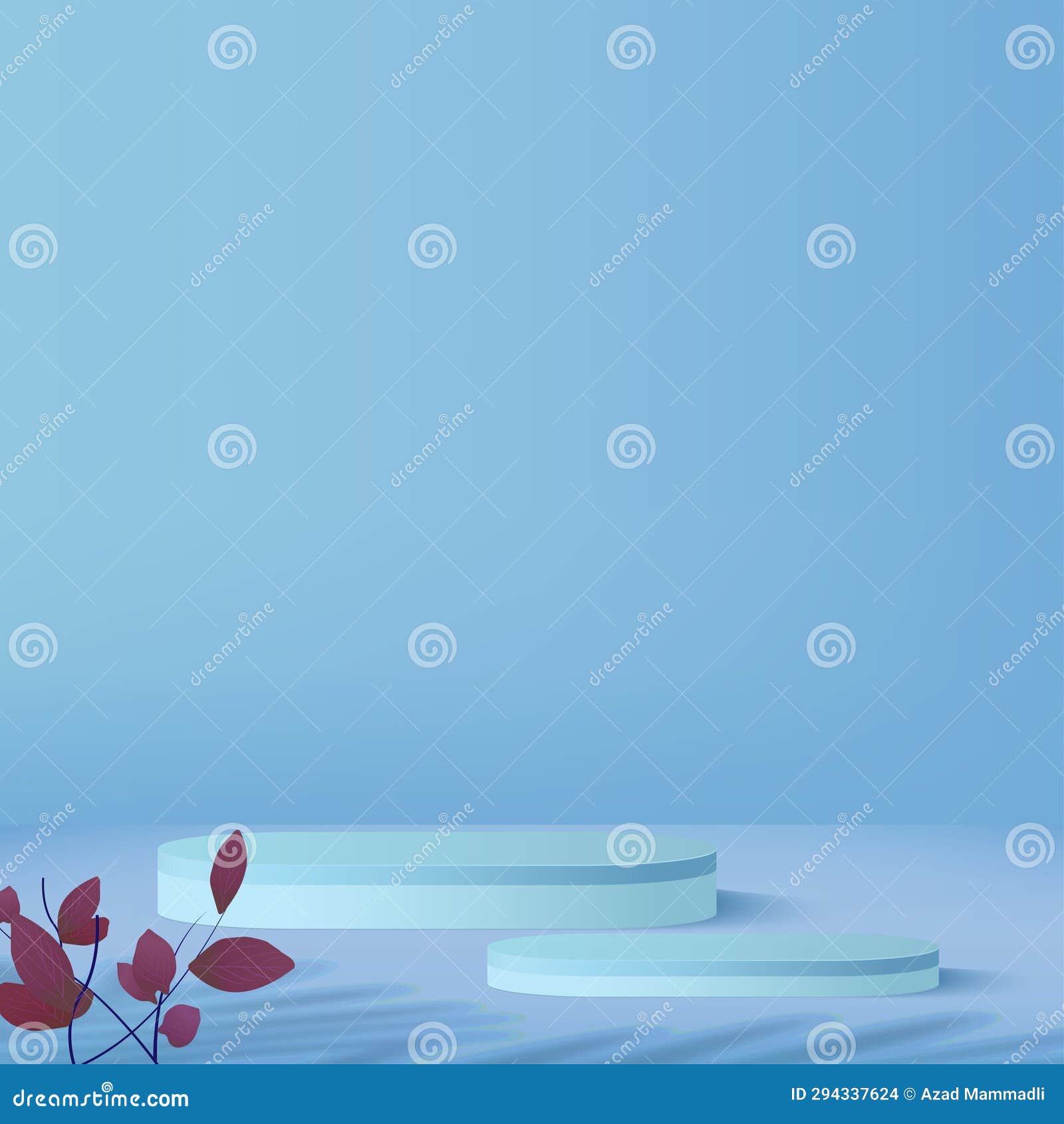 Abstract Background with Blue Color Geometric 3d Podiums. Vector Stock ...