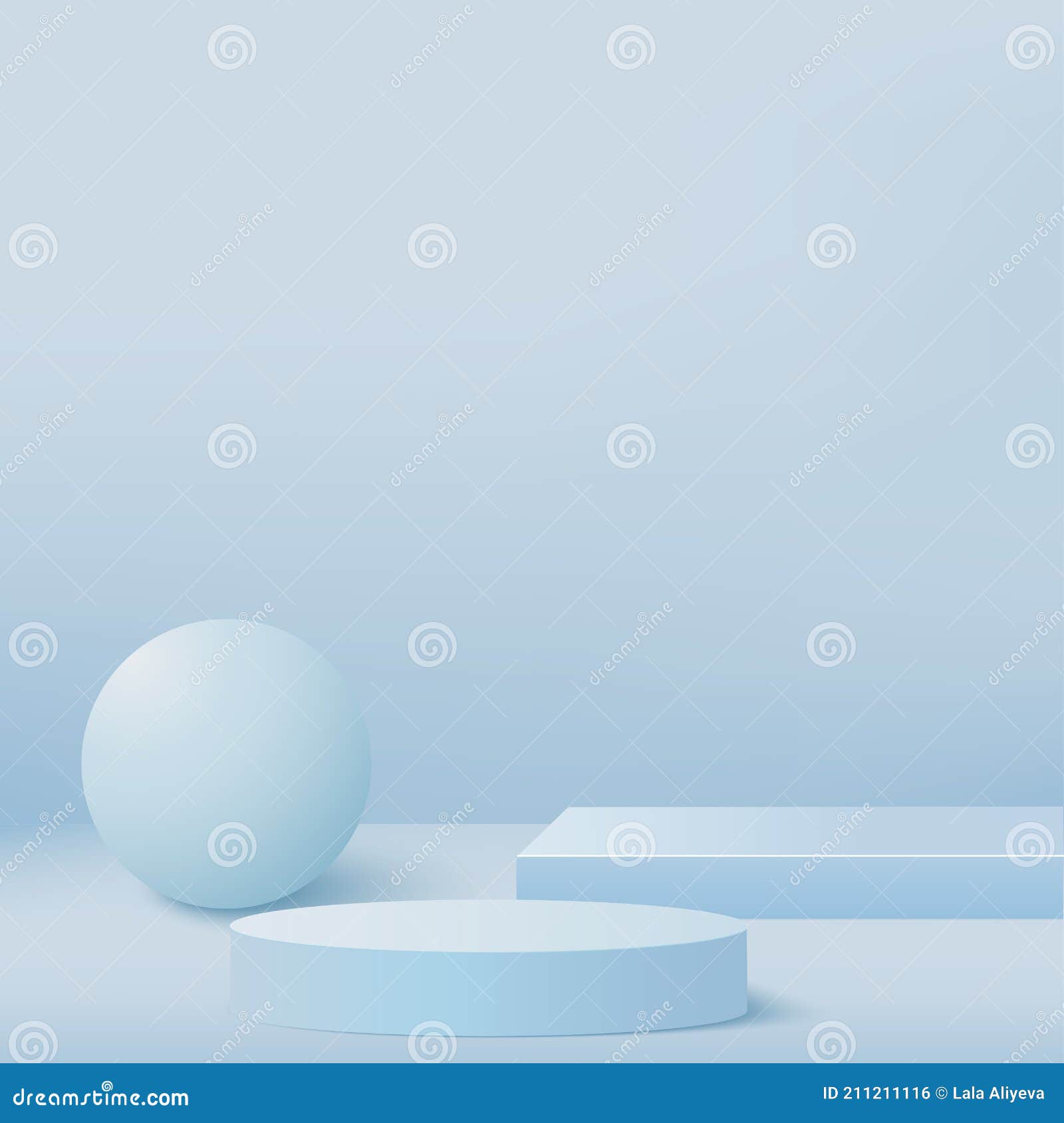 Abstract Background with Blue Color Geometric 3d Podiums. Vector ...