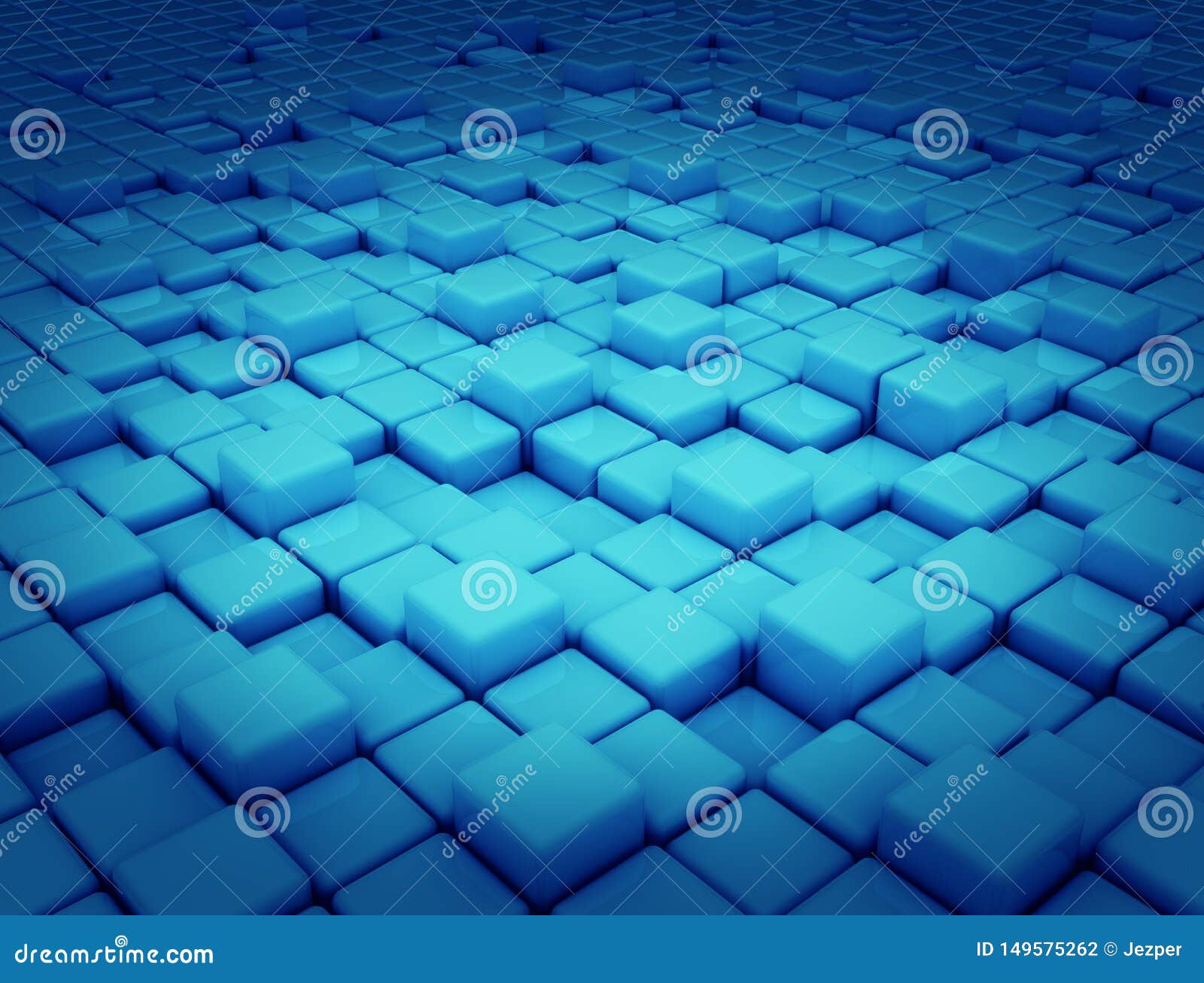 Abstract Background Blue Cubes 3d Stock Illustration - Illustration of ...