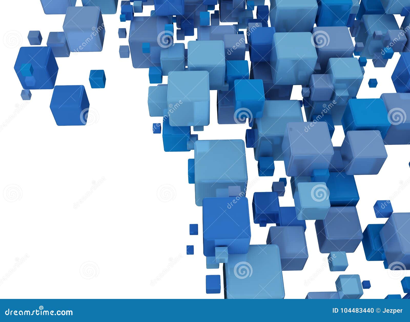 Abstract Background with Blue Cubes Stock Illustration - Illustration ...