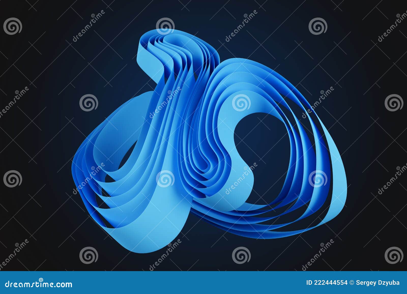 Abstract Background with Blue Curved Ribbons - 3d Render Stock ...