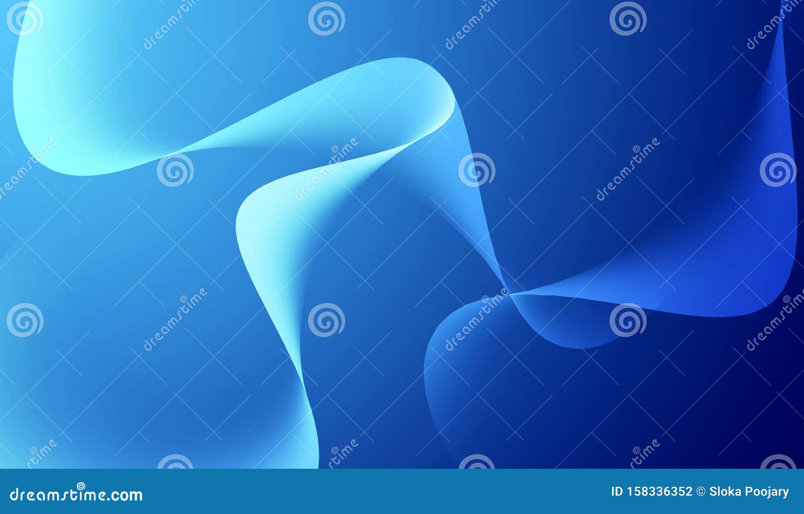 Abstract Background, Blue Curvy Shapes Smooth Waves Background Stock ...