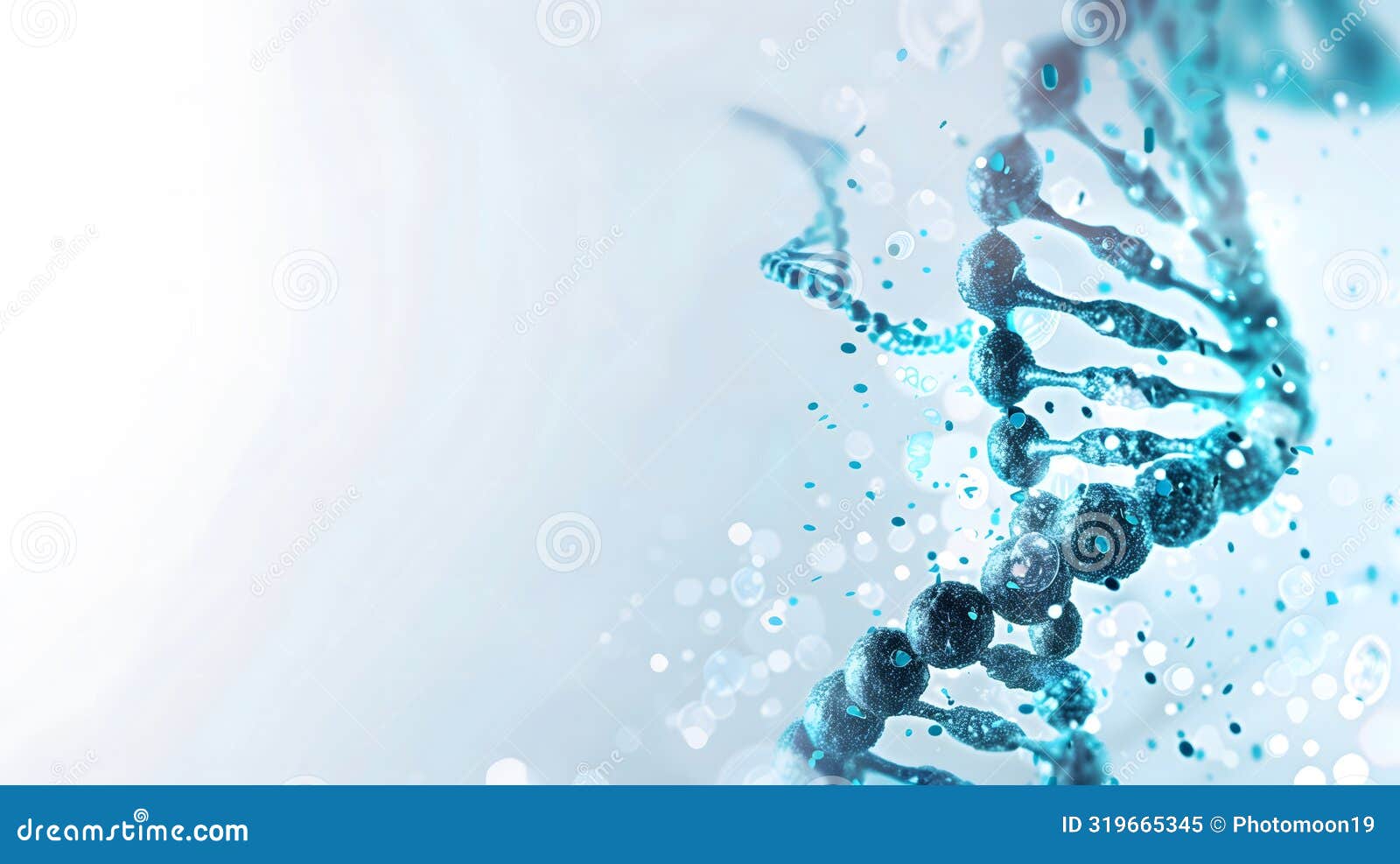 Abstract Background - a Blue DNA Double Helix on a Light Background ...