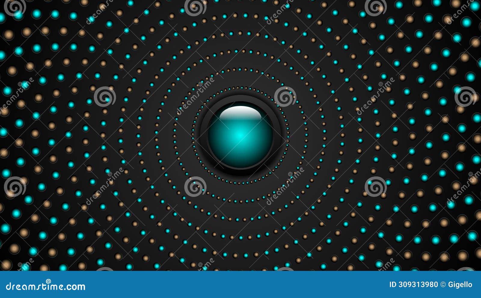 Abstract Background with Blue Dots Moving in a Circle Shape, Vector ...