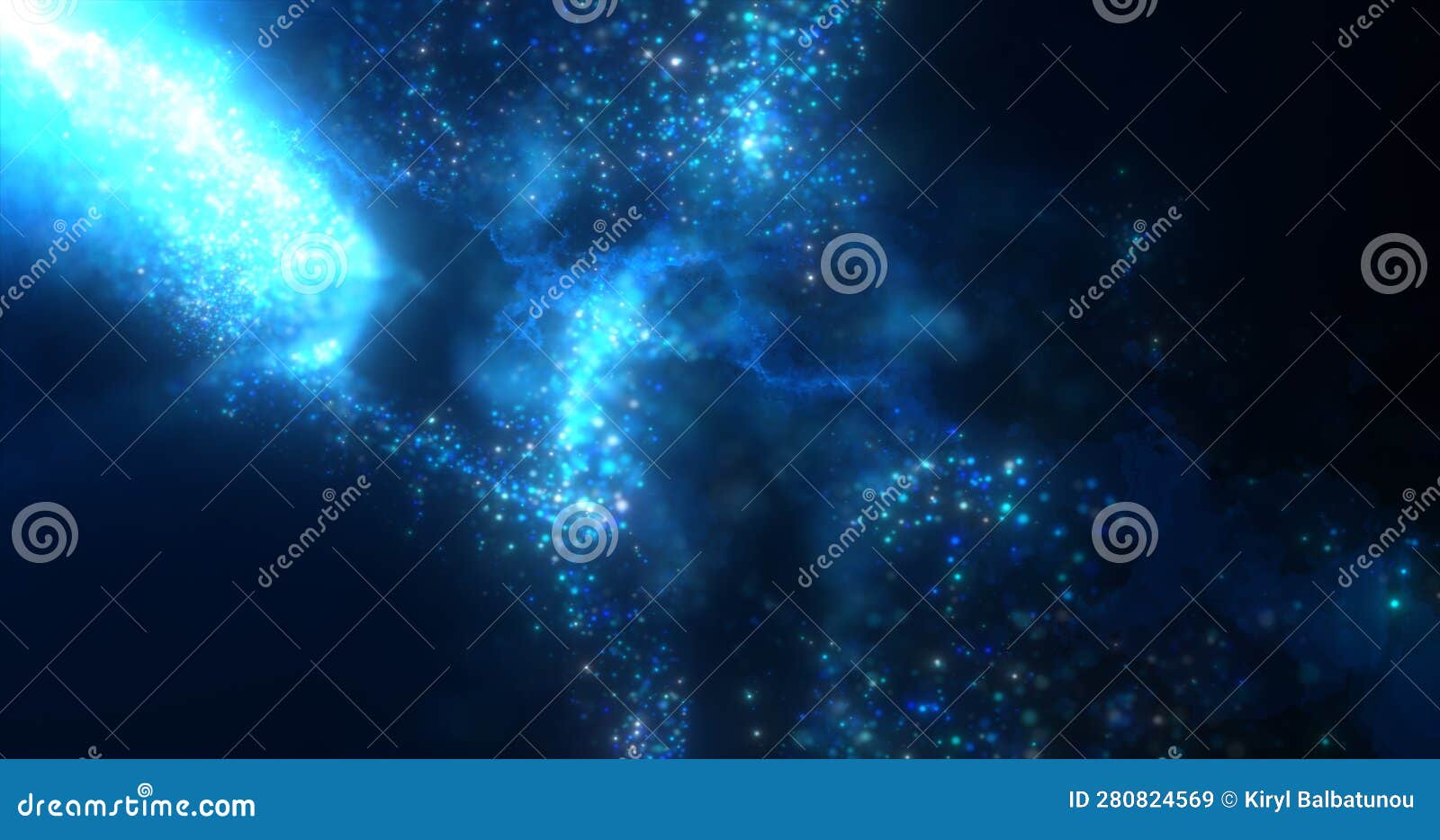 Abstract Background of Blue Energy Magic Waves Flying from the Wind ...