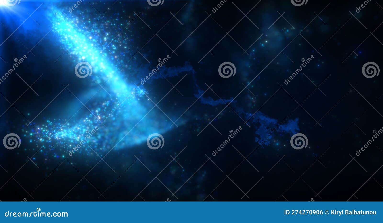 Abstract Background of Blue Energy Magic Waves Flying from the Wind ...