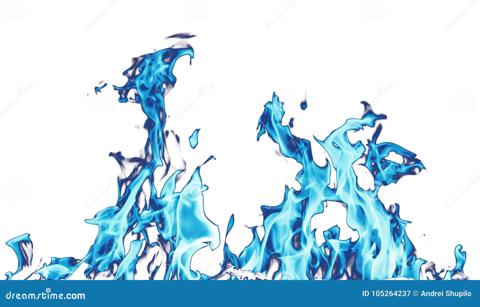 Abstract Background. Blue Fire Flames on a White Background Stock Image ...