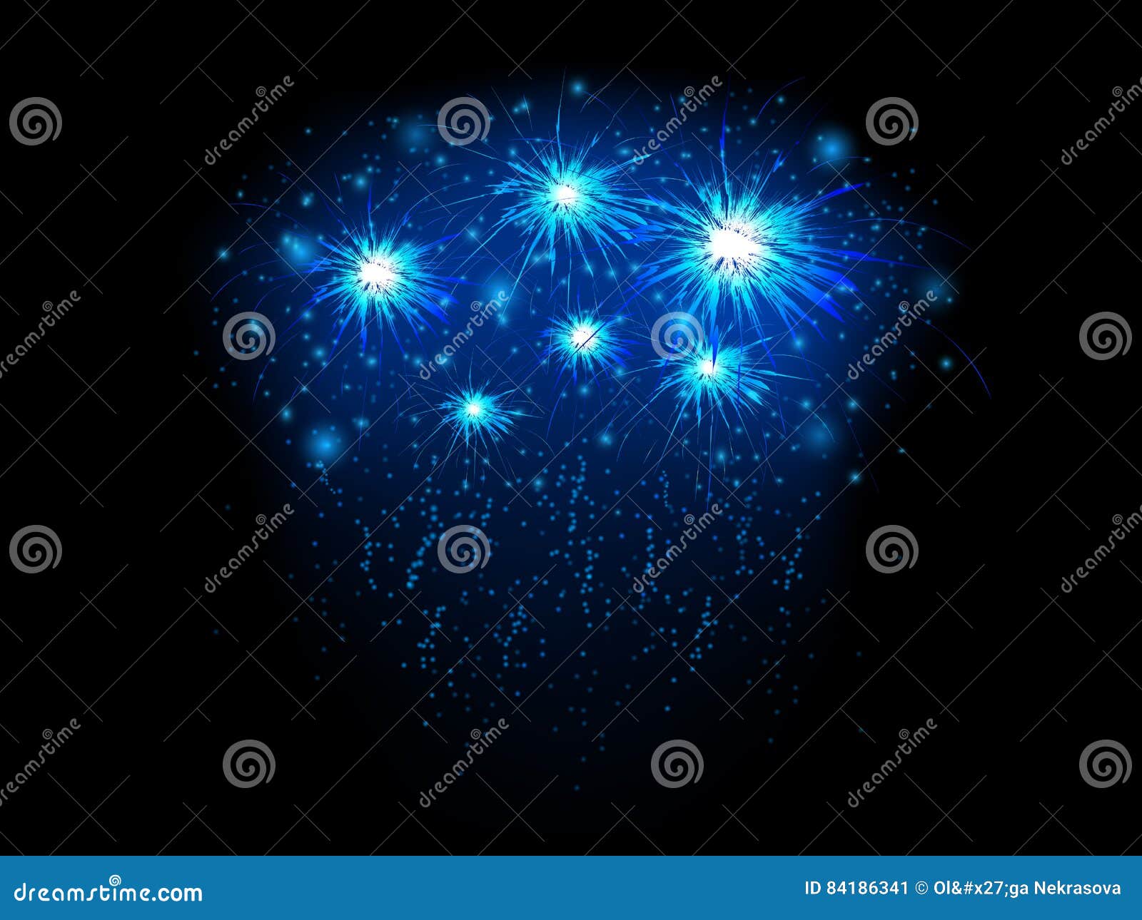 Abstract Background with Blue Fireworks Stock Vector - Illustration of ...