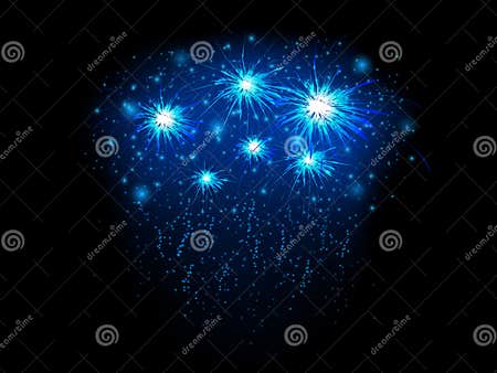 Abstract Background with Blue Fireworks Stock Vector - Illustration of ...