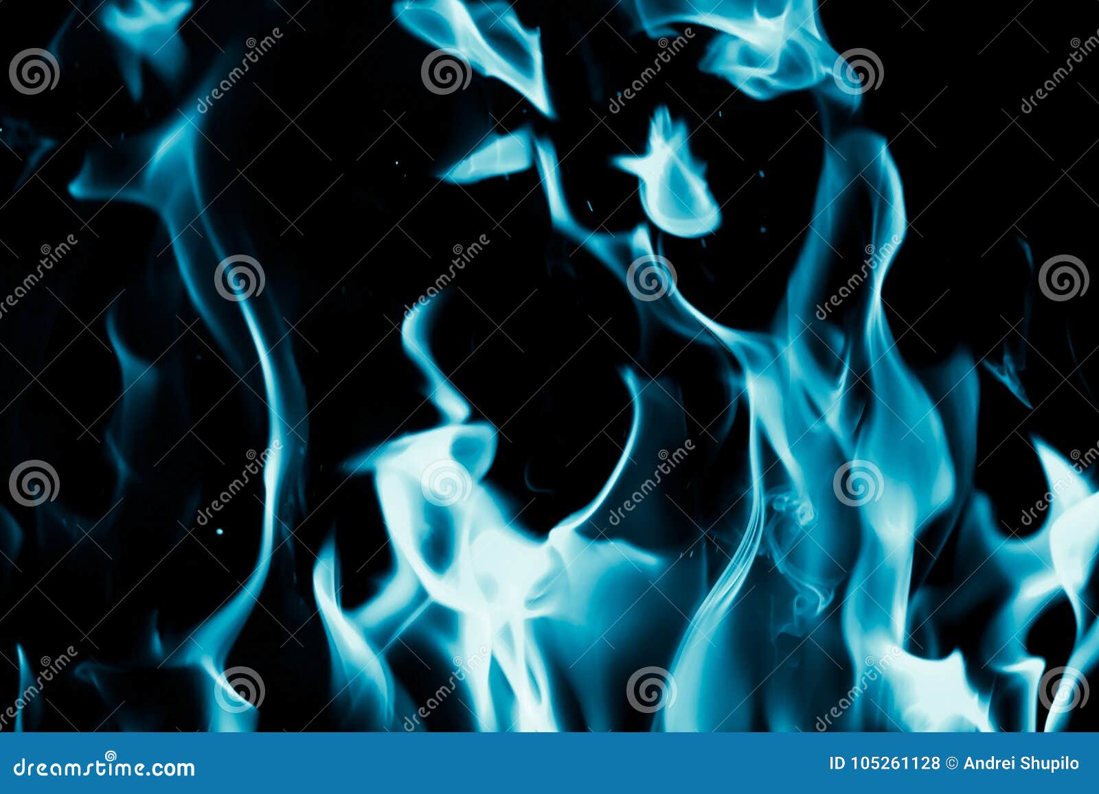 Abstract Background of Blue Flame Fire on Black Background Stock Photo ...