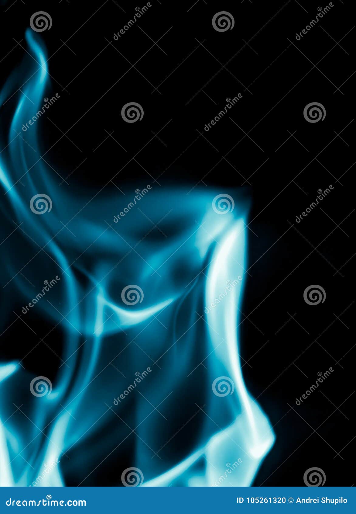 Abstract Background of Blue Flame Fire on Black Background Stock Photo ...