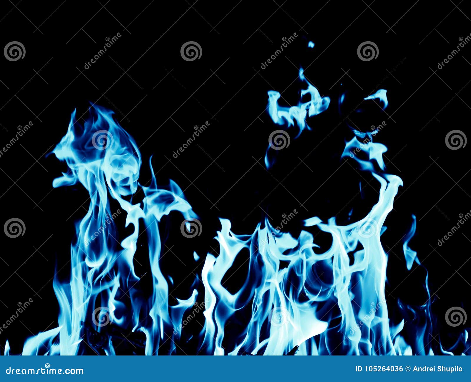 Abstract Background of Blue Flame Fire on Black Background Stock Photo ...