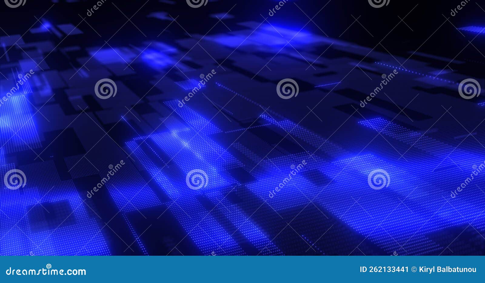 Abstract Background Blue from Futuristic Hi-tech Rectangles of Pixel ...