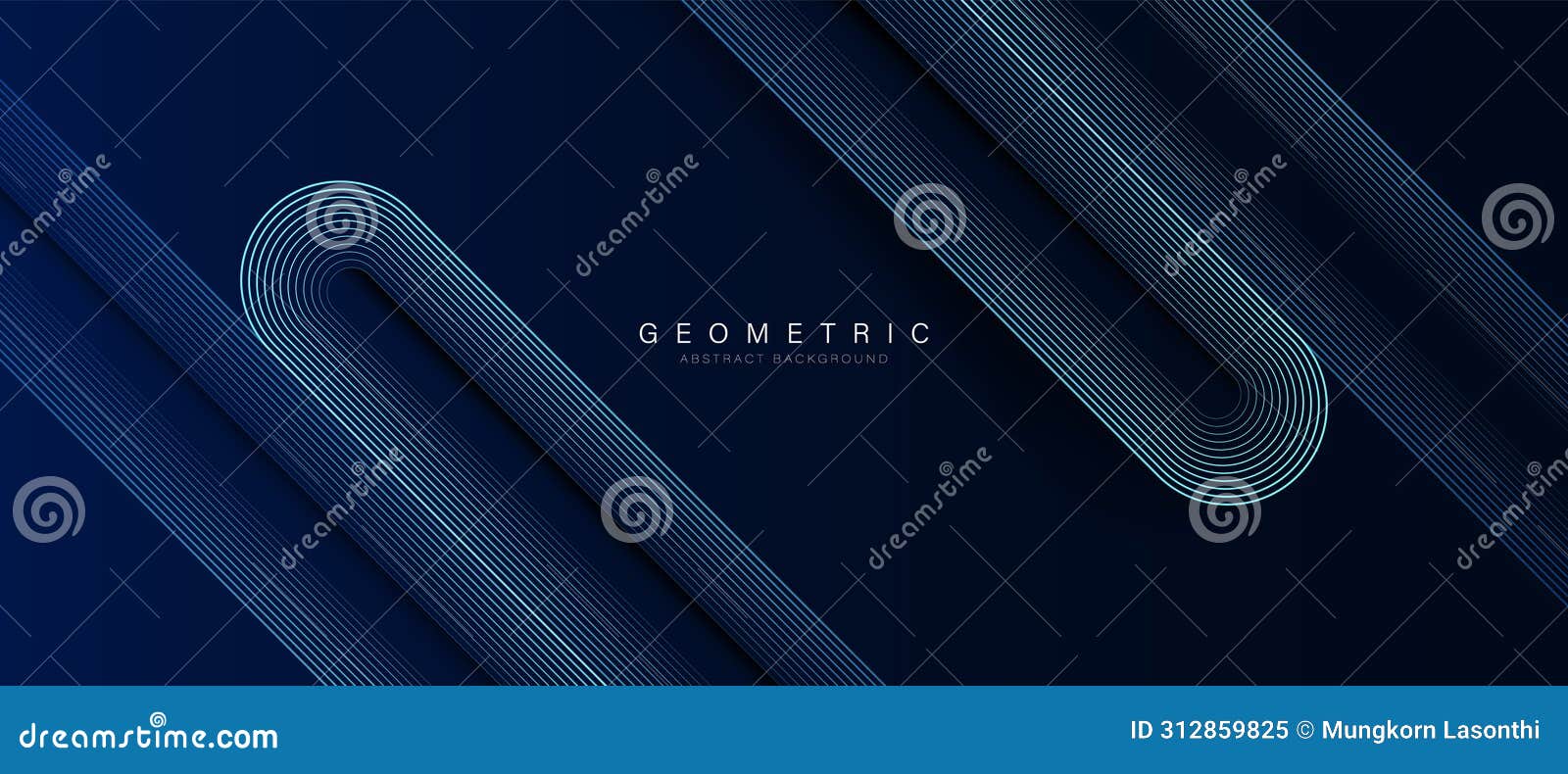 Abstract Background with Blue Geometric Rectangle Lines. Modern Minimal ...