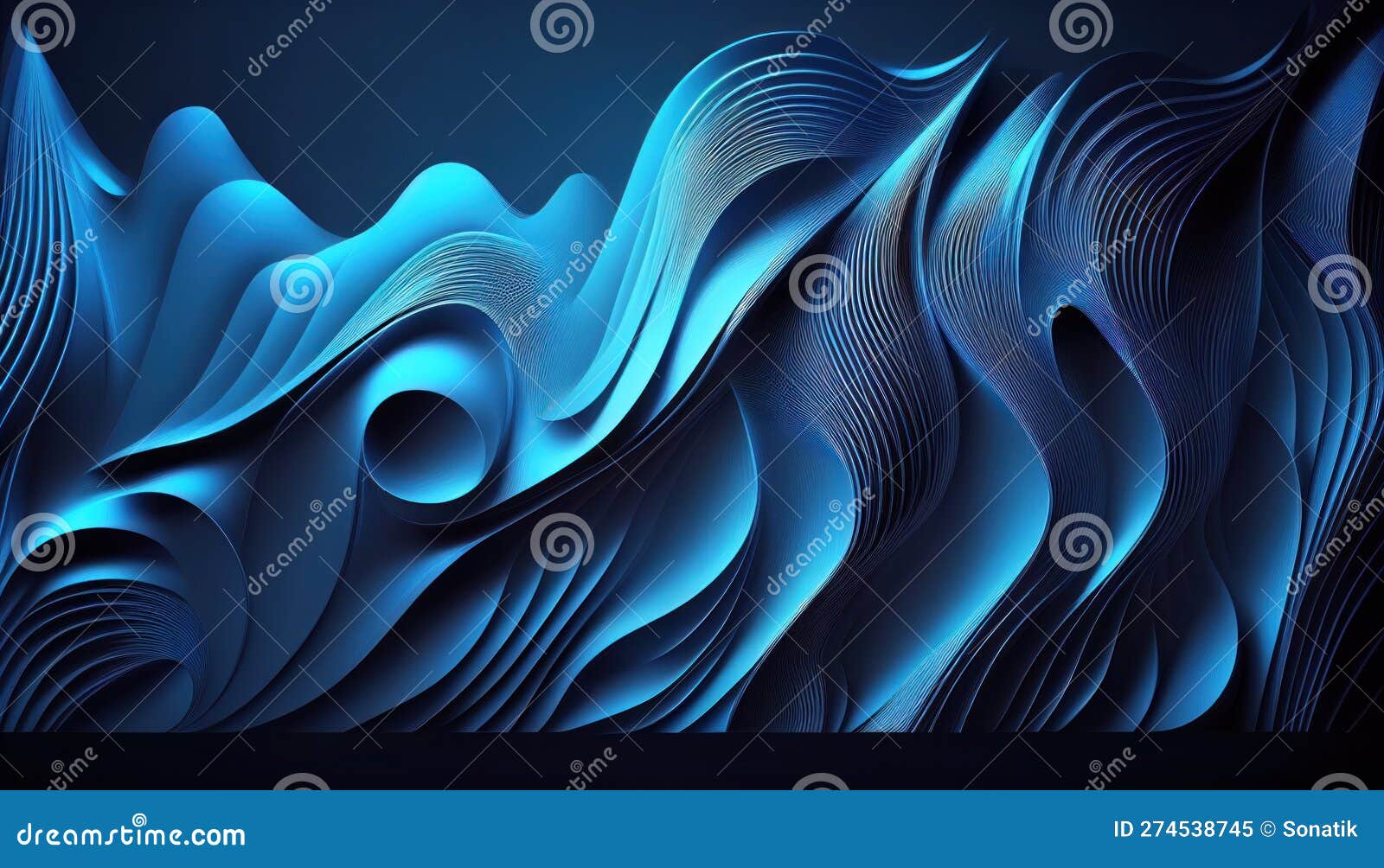 Abstract Background with Blue Glance Waves by Generative AI Stock ...