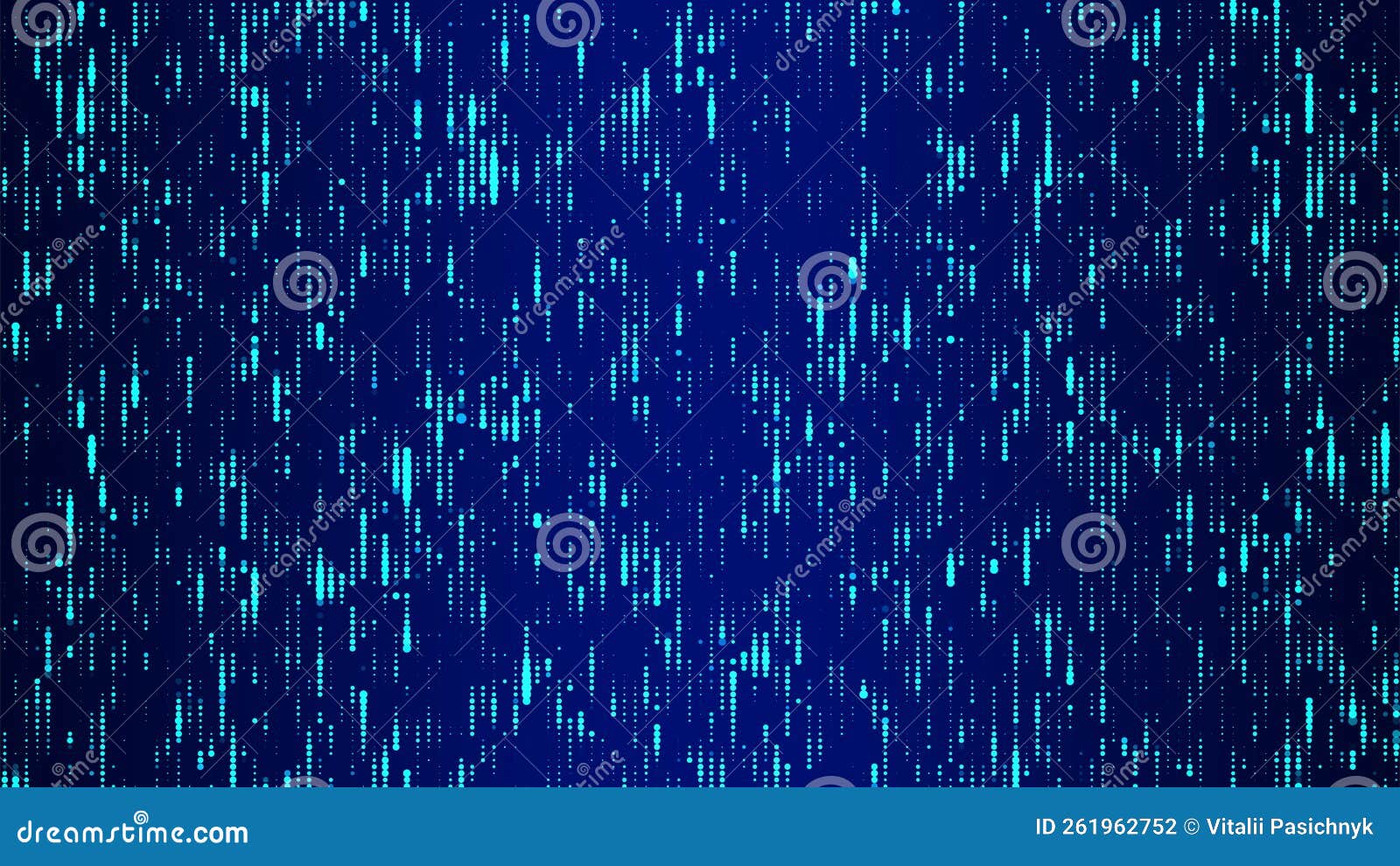 Abstract Background with Blue Glowing Dots. Grid of Blinking Dots. the ...